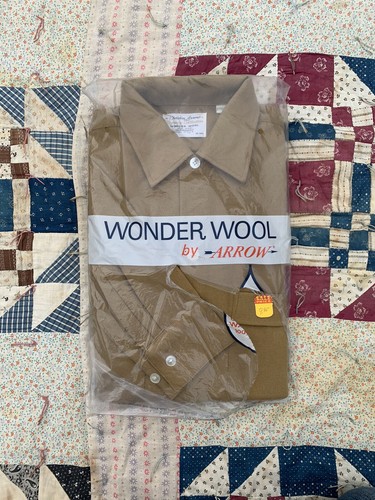 Vintage 60s Wonder Wool Arrow Flannel Button Up Shirt Sz S USA Yellow ...