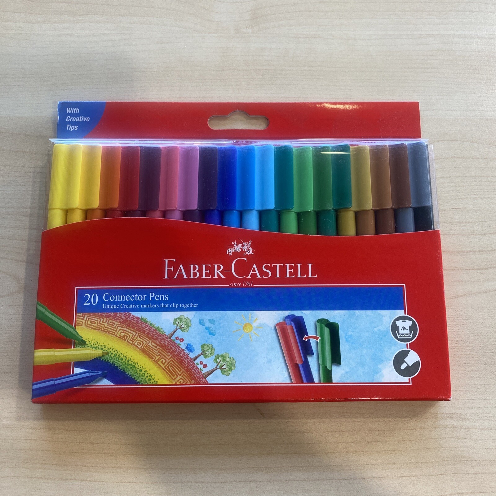 Faber-Castell 11200A 20 Connector Felt Tip Pens for sale online | eBay