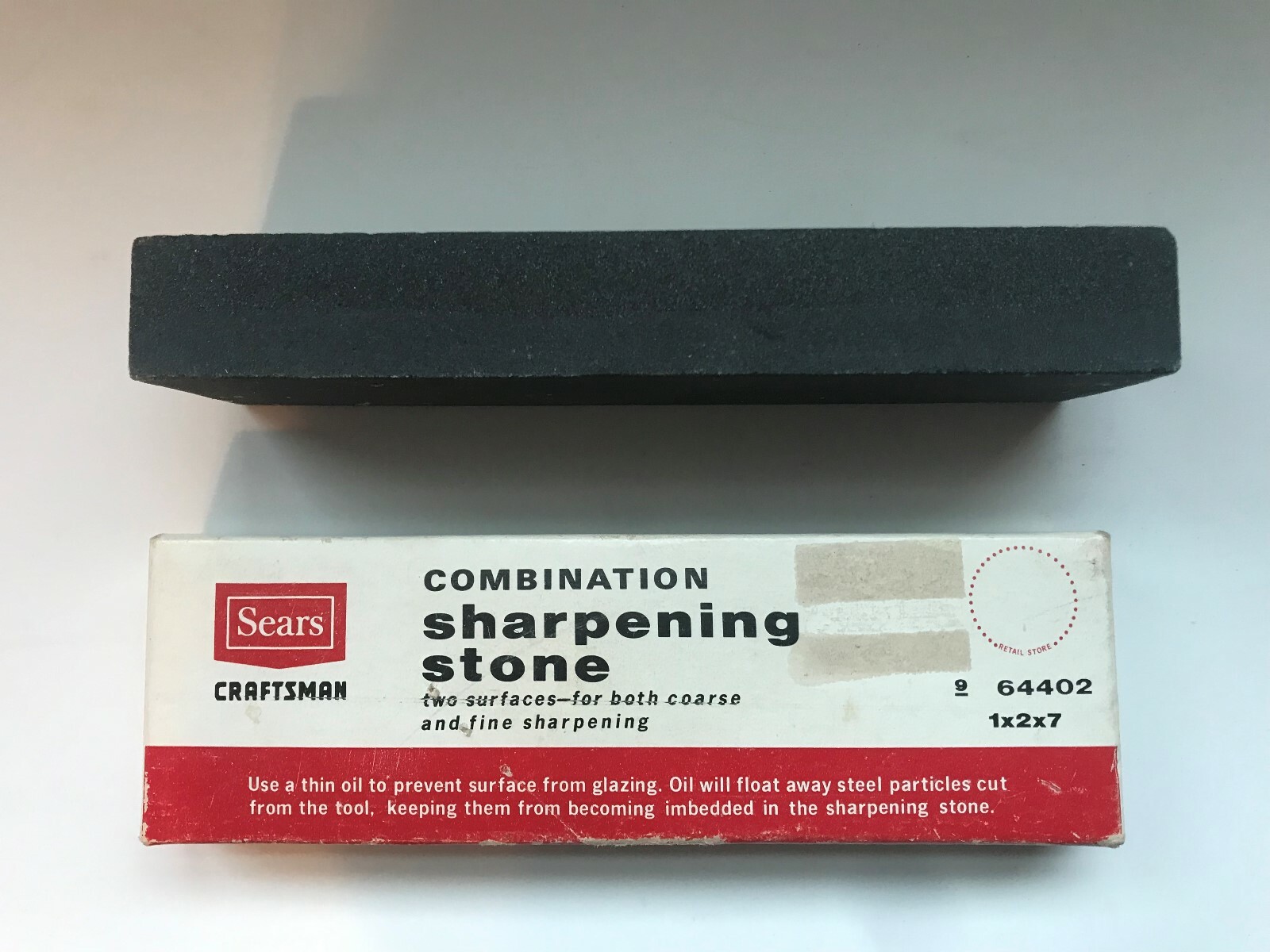 VINTAGE SEARS Craftsman Combination Sharpening Stone #64402 in original ...