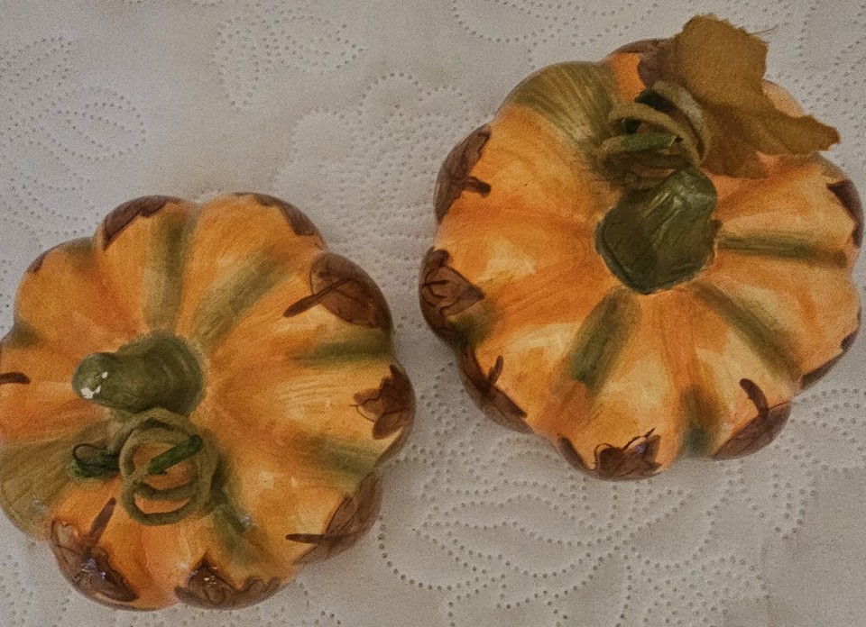 Two Thanksgiving Holiday Decor Pumpkins | eBay