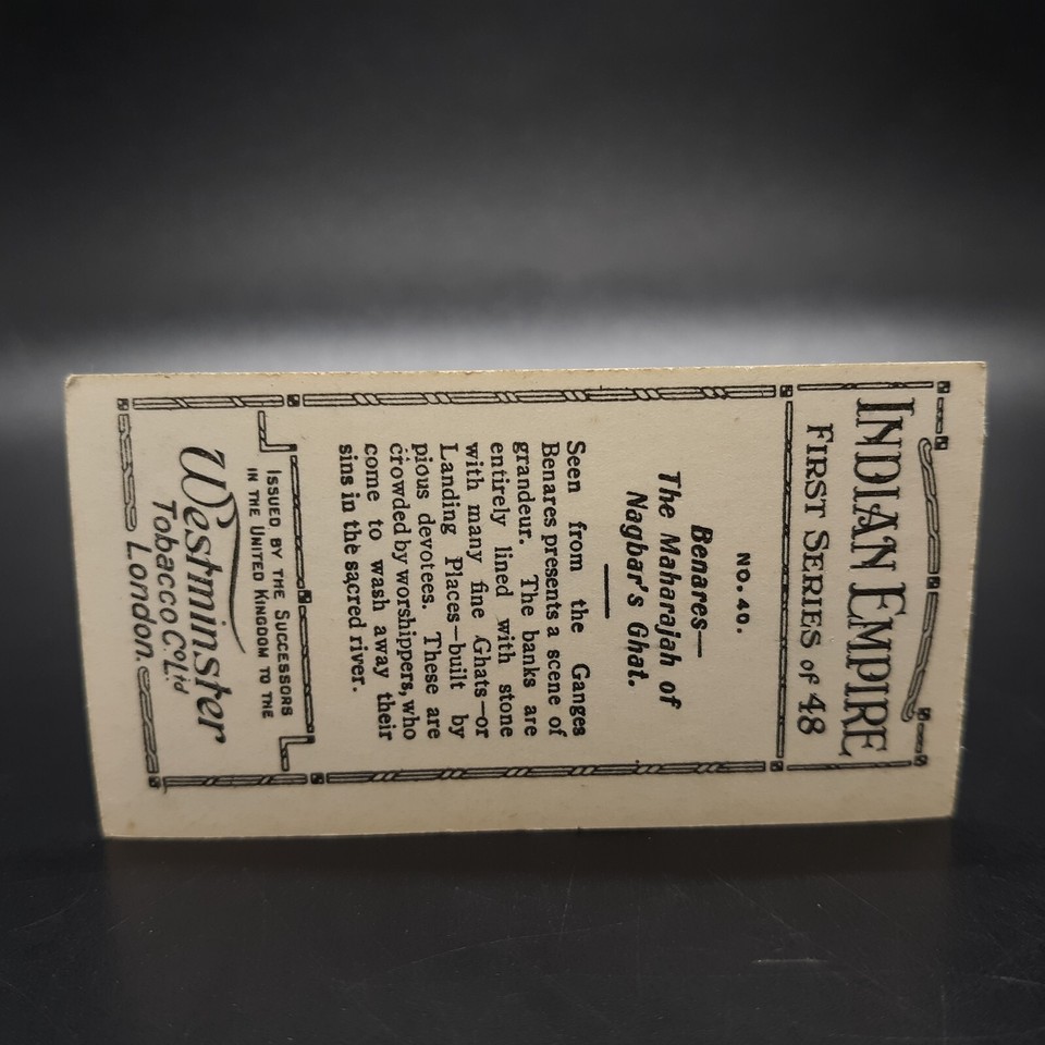 1925 Westminster Indian Empire #40 Benares Tobacco Cigarette Photo Card ...