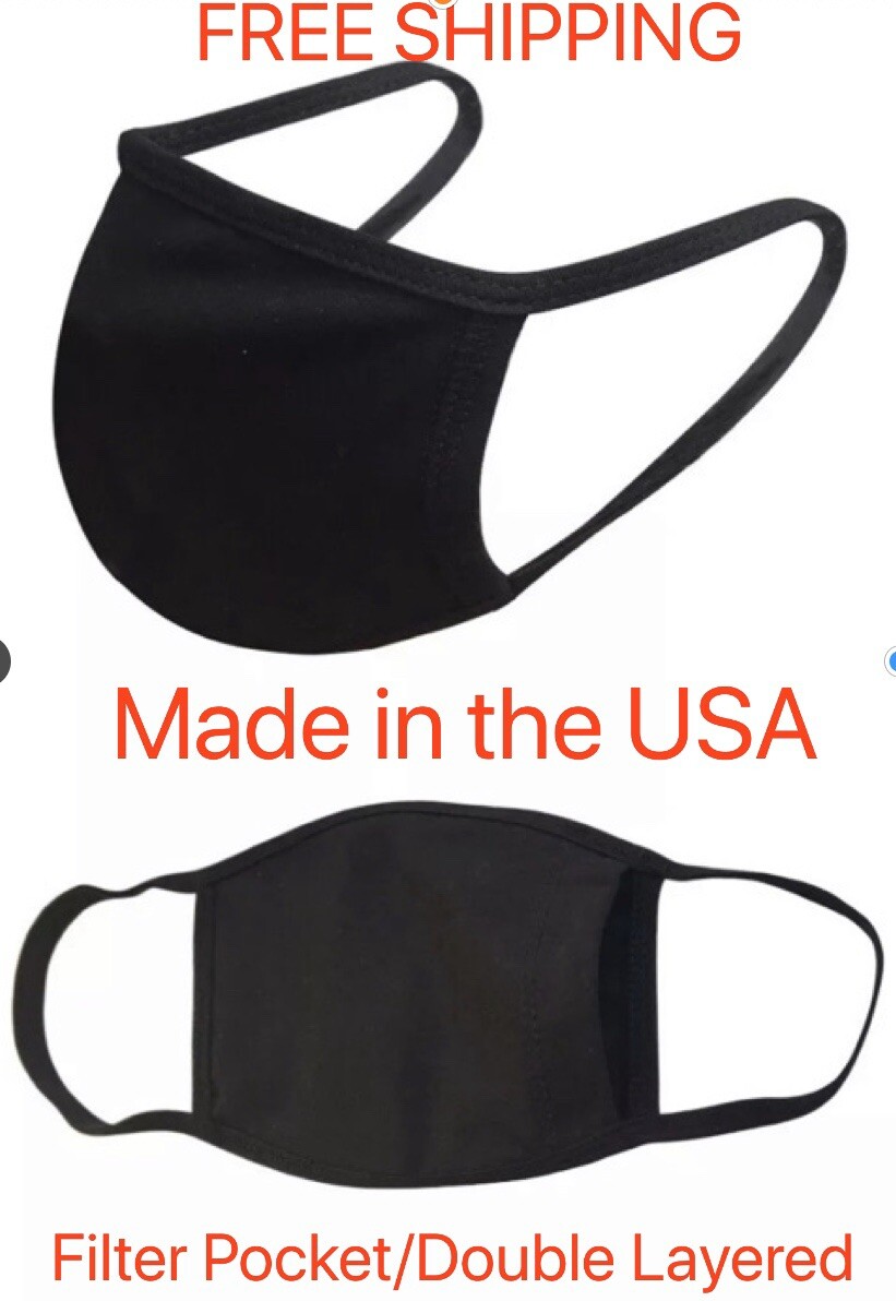 2 Face Mask - Filter Pocket Double Layer - Washable - Reusable - Made ...