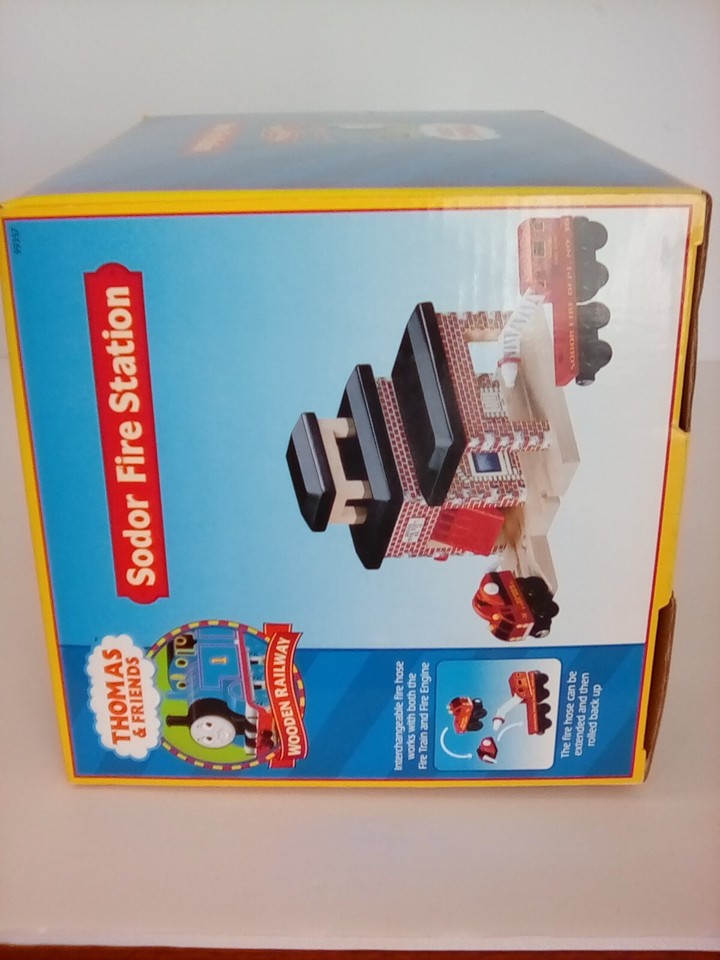 Sodor Fire truck & Train Station Dept NO 36 Wooden Railway Thomas ...