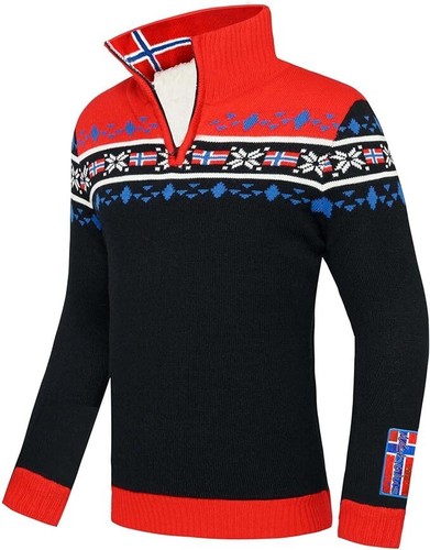 Nebulus Men's Norwegian warm cardigan Black/Red Brand New | eBay