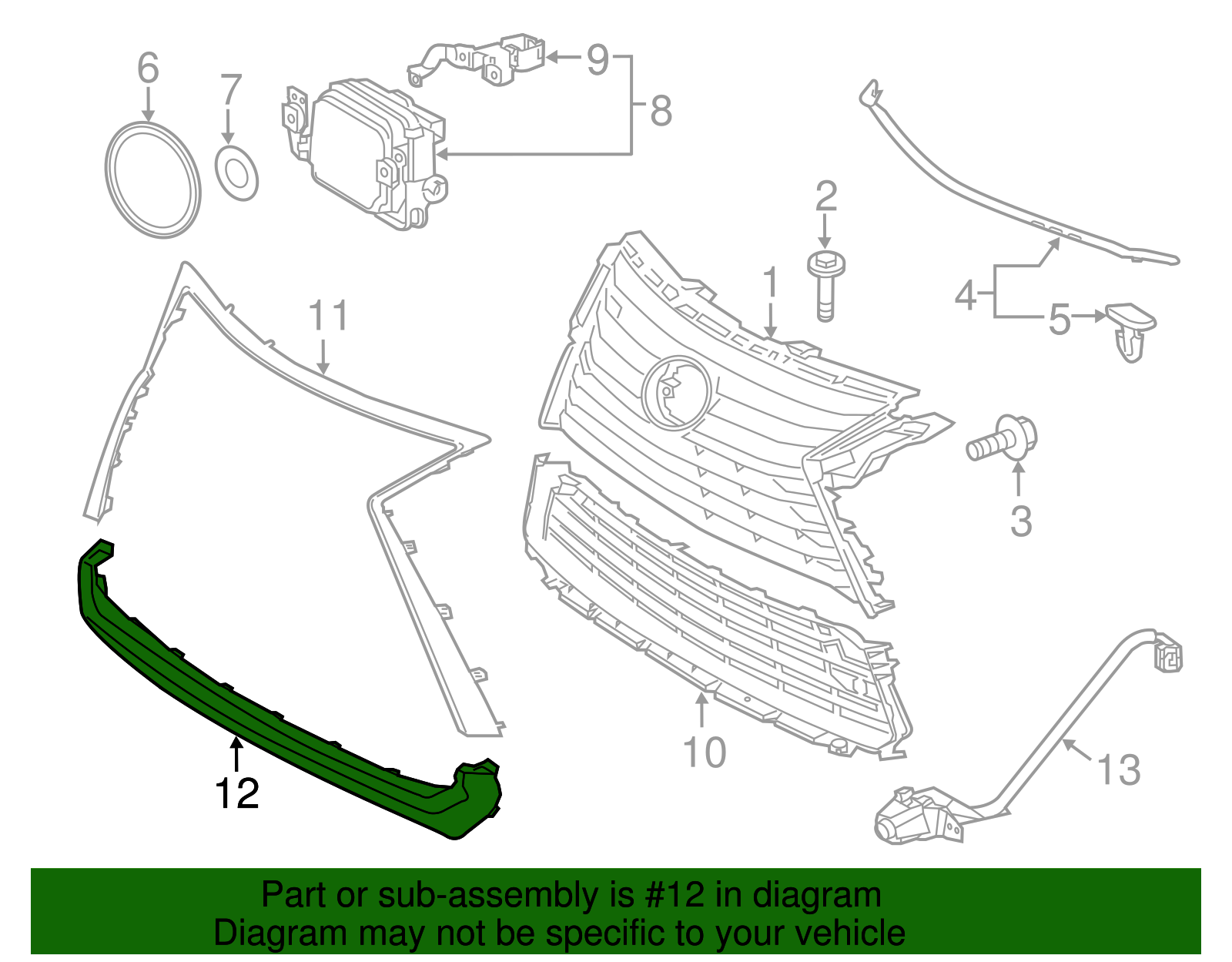 2016 - 2019 Lexus Rx350 Front Lower Grille Trim Molding 53122-0e060 OEM ...