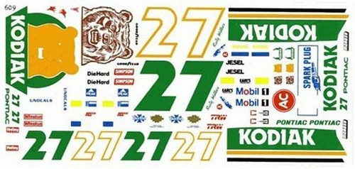 Fred Cady 609 #27 Kodiak 1987-88-Rusty Wallace Nascar decal | eBay
