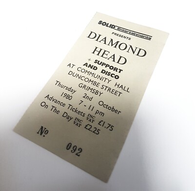 DIAMOND HEAD / CONCERT TICKET COMMUNITY HALL / GRIMSBY 1980 | eBay UK
