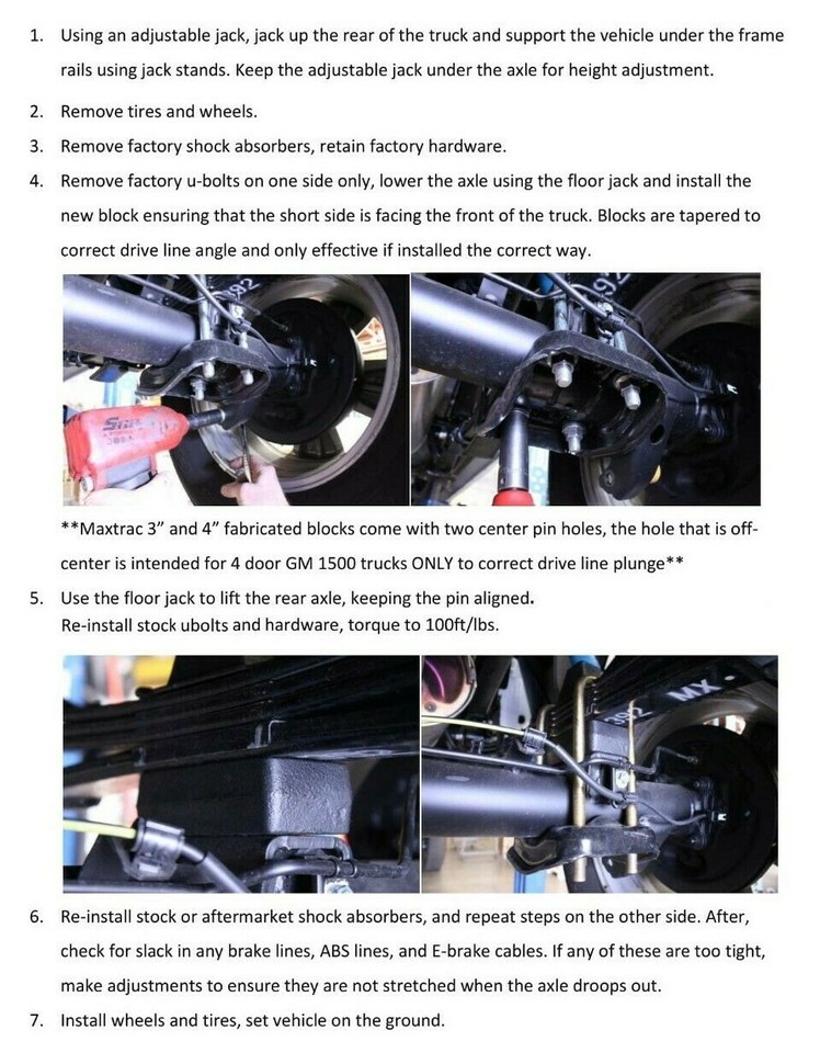 Rear 1.5" Cast Lift Blocks MaxTrac 810015 Fits 1988-2025 Chevy ...