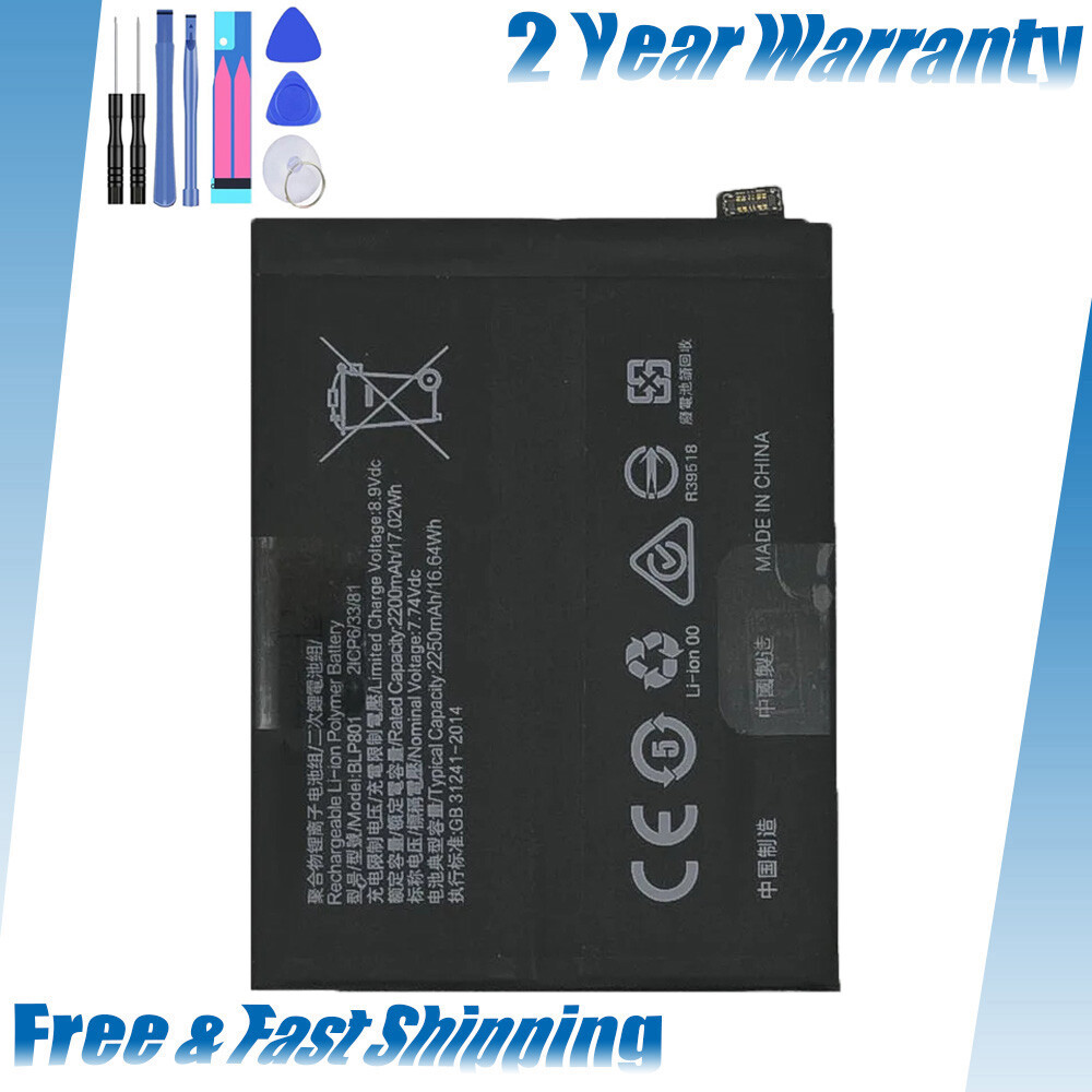 For Oneplus 8T Replacement Battery 1+8T BLP801 KB2000 KB2001 KB2003 ...