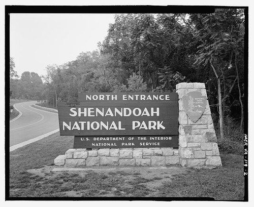 2. VIEW PARK SIGNAGE FRONT ROYAL. SIGN SAYS: "NORTH ENTRANCE SHENANDOAH ...