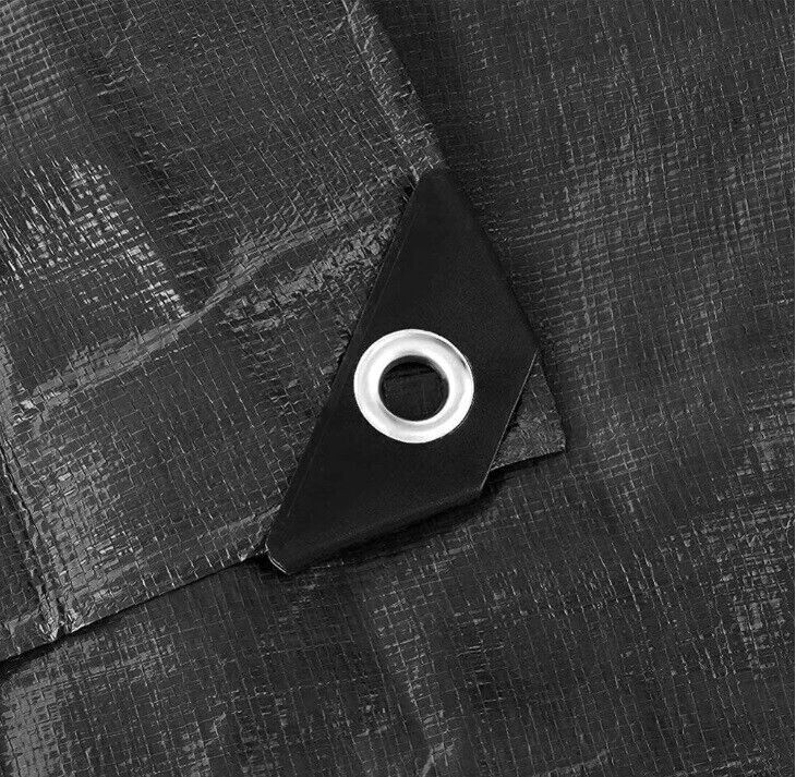 Waterproof heavy black 240 GSM tarpaulin /builders tarp / ground sheet ...