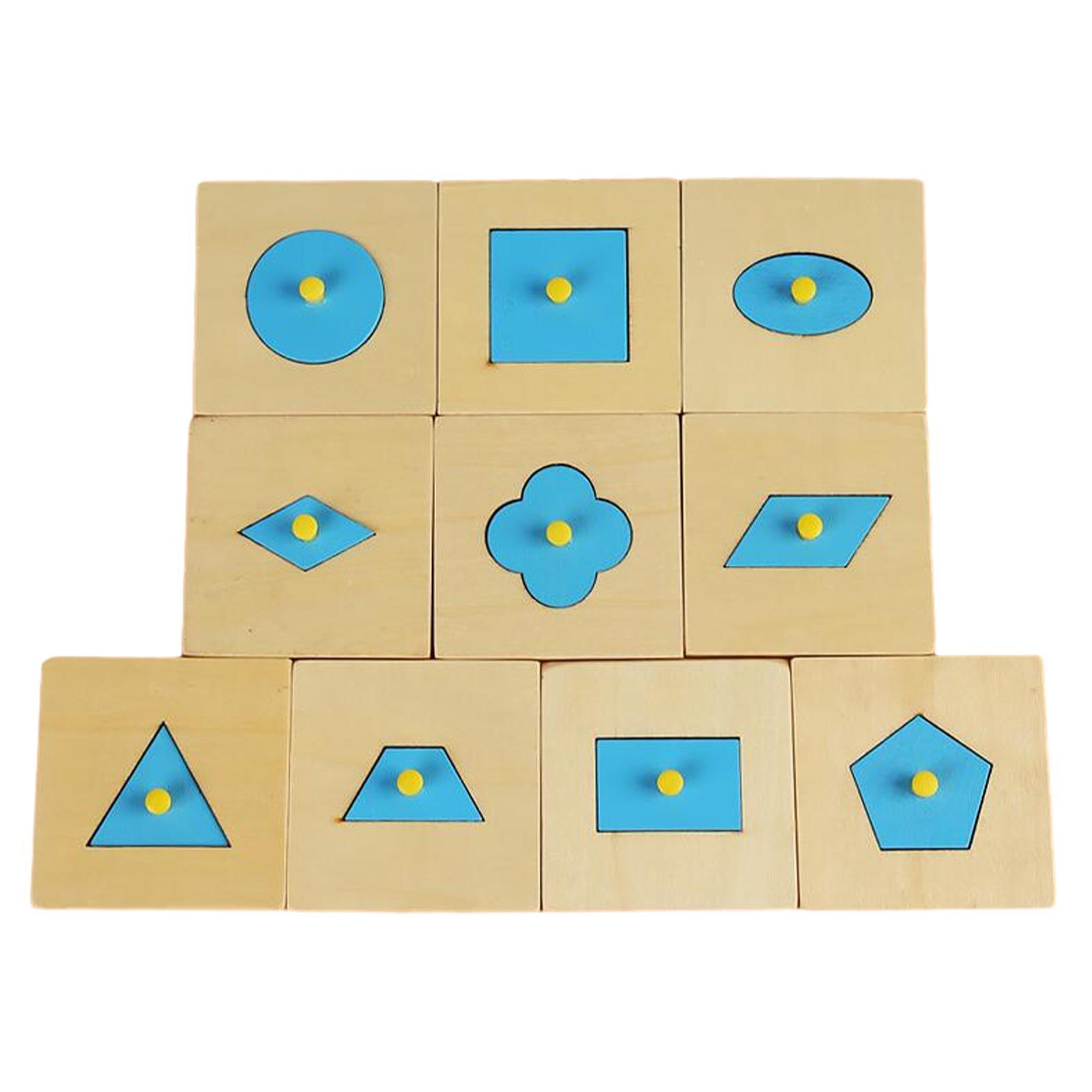 Wooden Shape Peg Puzzle Geometric Shapes Matching Toy for Ages 2~Baby ...