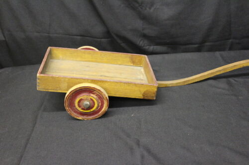 Antique "Jo-Cart" 2 Wheeled Wooden Wagon Cart Children's Pull Toy w ...