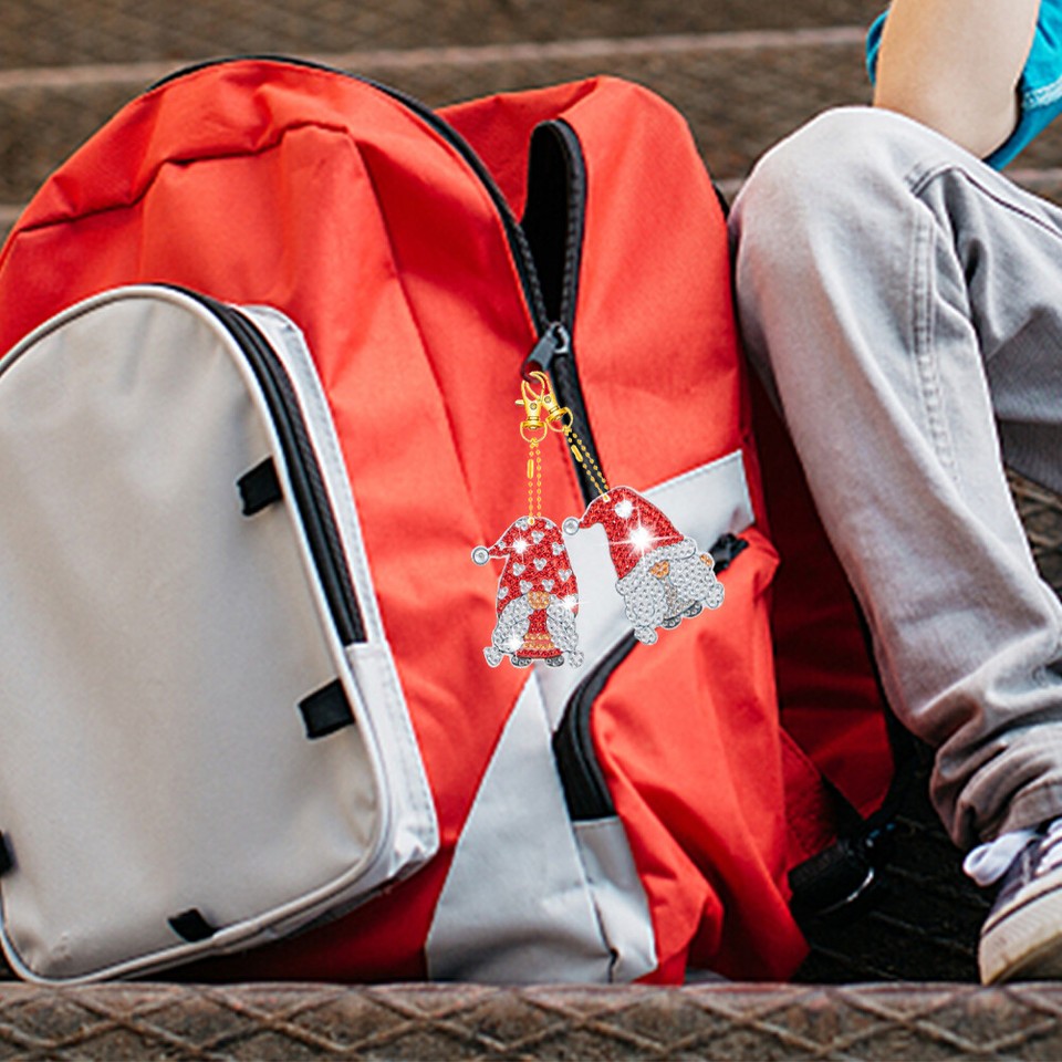 DIY Rhinestone Key Chain Crystal Cartoon Diamonds Mosaic Key Ring Bag ...