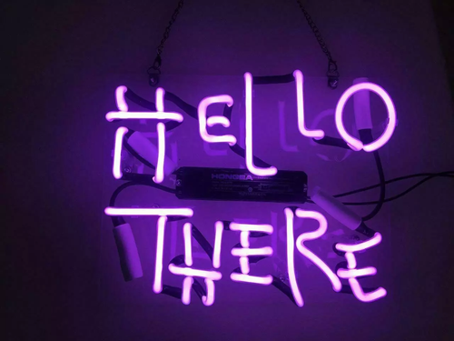 Hello There Purple Acrylic 14"x10" Neon Sign Lamp Light Beer Bar Decor ...