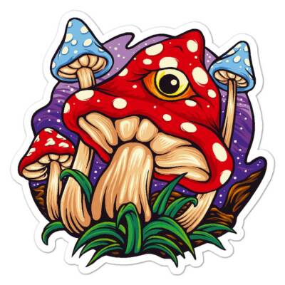 Tripping Mushrooms, Vinyl Decal Sticker, Indoor Outdoor, 3 Sizes, #7800 ...