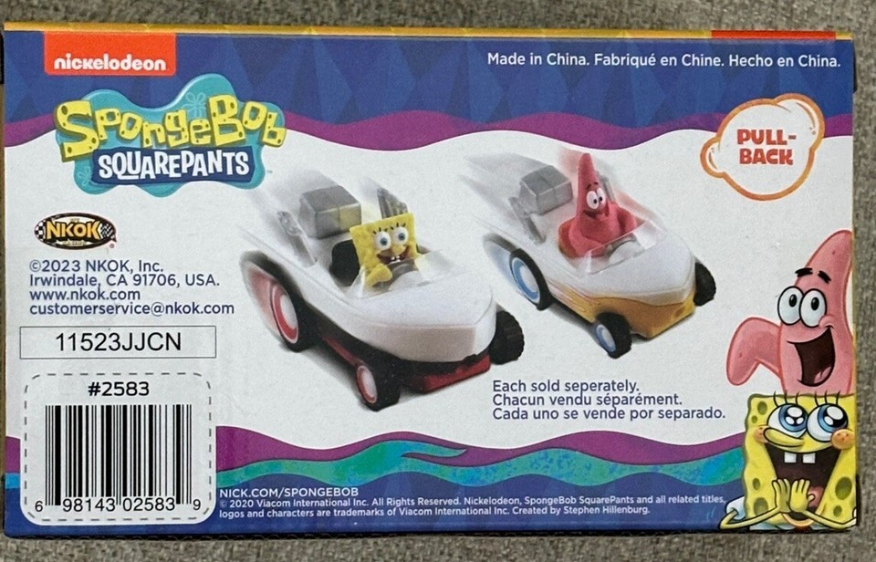 Nickelodeon Spongebob Squarepants Hot Rod Boat With Pullback Action ...