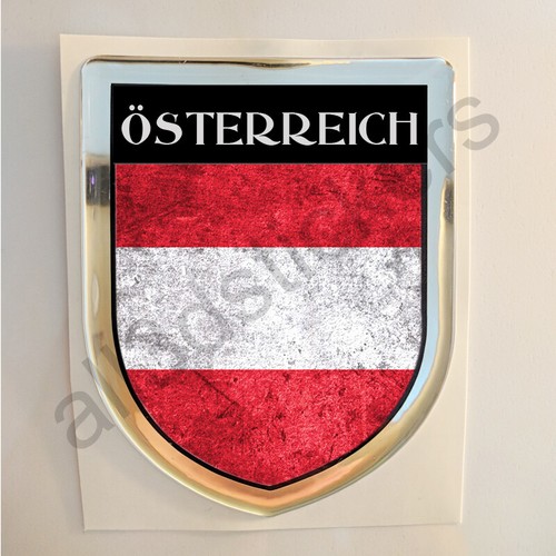 Österreich Sticker Resin Domed Stickers Austria Flag Grunge 3D Adhesive ...