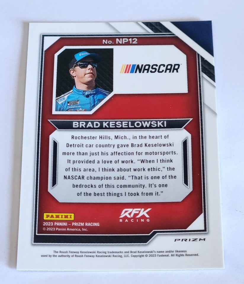 2023 Panini Prizm Nascar Brad Keselowski National Pride Prizm Insert # ...