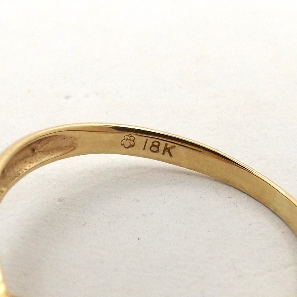 18k Gold V Notched Wedding Band Slalom Thumb Ring Enhancer Wrap sz8 New ...