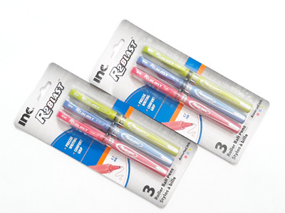 2 PACKS 6 PENS INC® R-2 BLAST™ ROLLER PRECISE WRITING ASSORTED COLORS ...