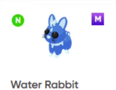Adopt Pets Me No Potion Neon or Mega Neon Water Rabbit | eBay