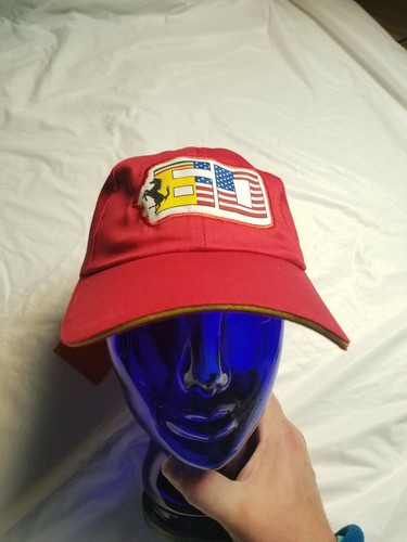 Ferrari 60th Anniversary USA Flag Adjustable Red Driver Hat Cap. Rare ...