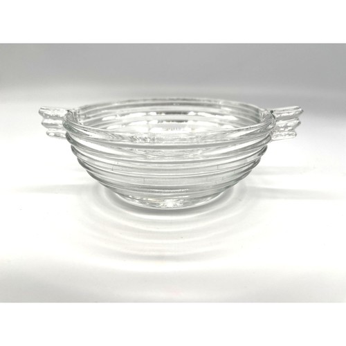 Vintage Art Deco Anchor Hocking Ribbed Glass Bowl Manhattan Pattern 4.5 ...