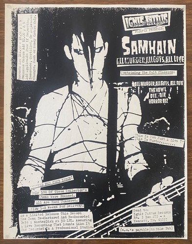 old SAMHAIN Flyer rare death rock punk Glenn Danzig Misfits ephemera ...