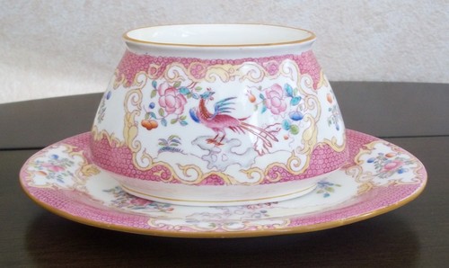 VINTAGE MINTON COCKATRICE PINK PHEASANT PHOENIX OVAL BOWL WITH ...
