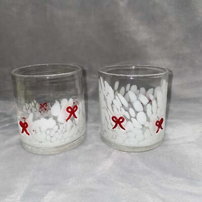 NEW Anthropologie Dupe RED BOW Icon Juice Glass Whiskey Cups Viral SET ...