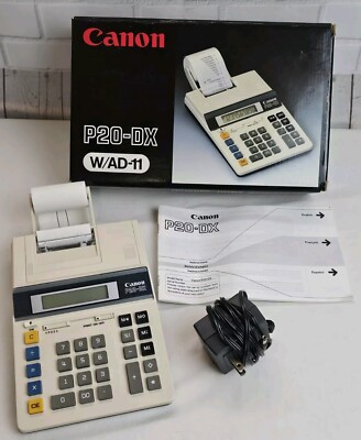 Canon Electric Calculator P20-DX Adding Machine Desktop Tested w/Power ...