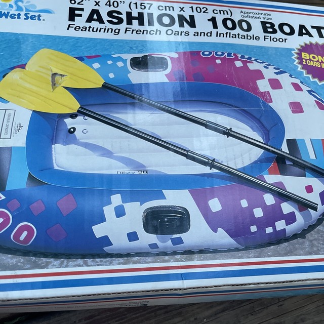 Vtg 1999 Intex The Wet Set Club 100 Inflatable Boat 3 Air Chambers ...