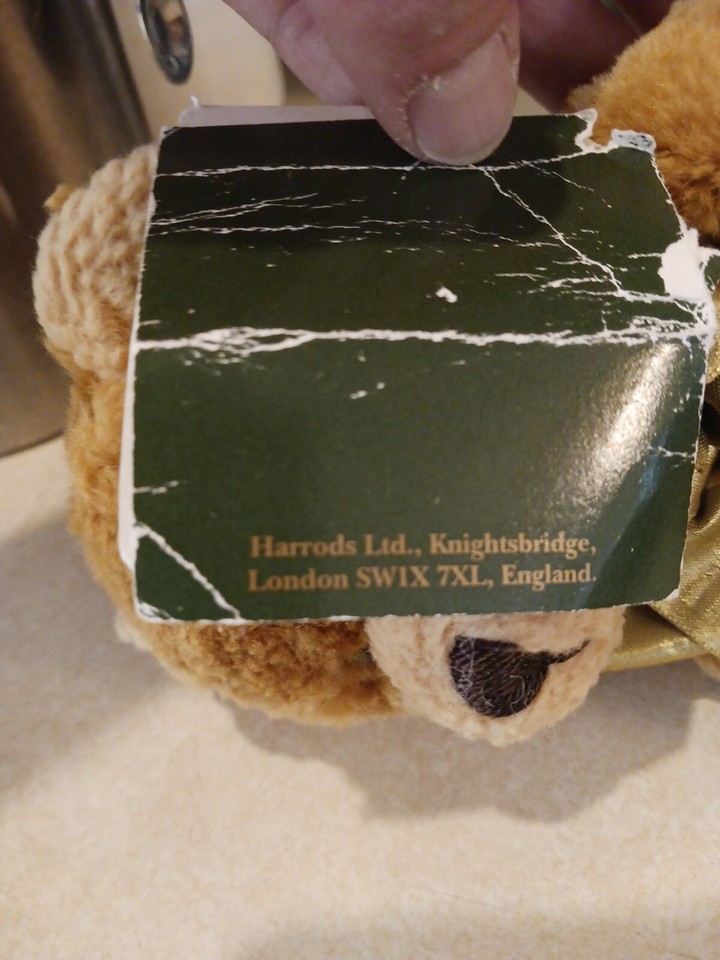 Vintage Harrods Knightsbridge Golden Brown Teddy Bear Plush Stuffed ...