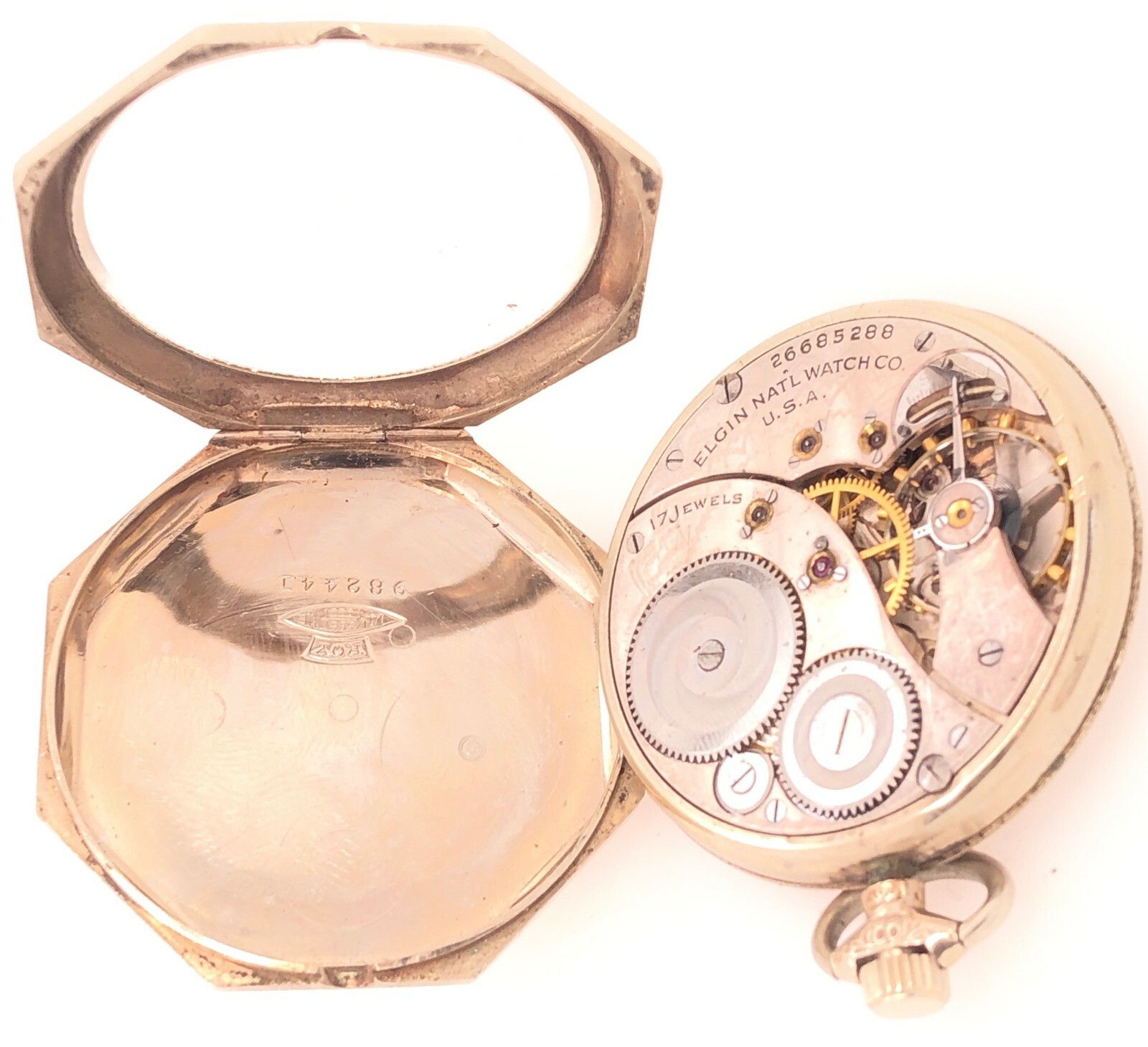 14 Karat White Gold Elgin Octagonal Antique Pocket Watch 101-1327 | eBay