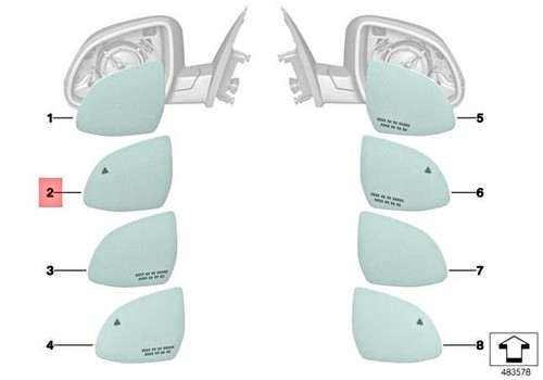 Genuine BMW X3 X4 M X5 G01 G02 Mirror Glass Heated Wide-Angle Left ...