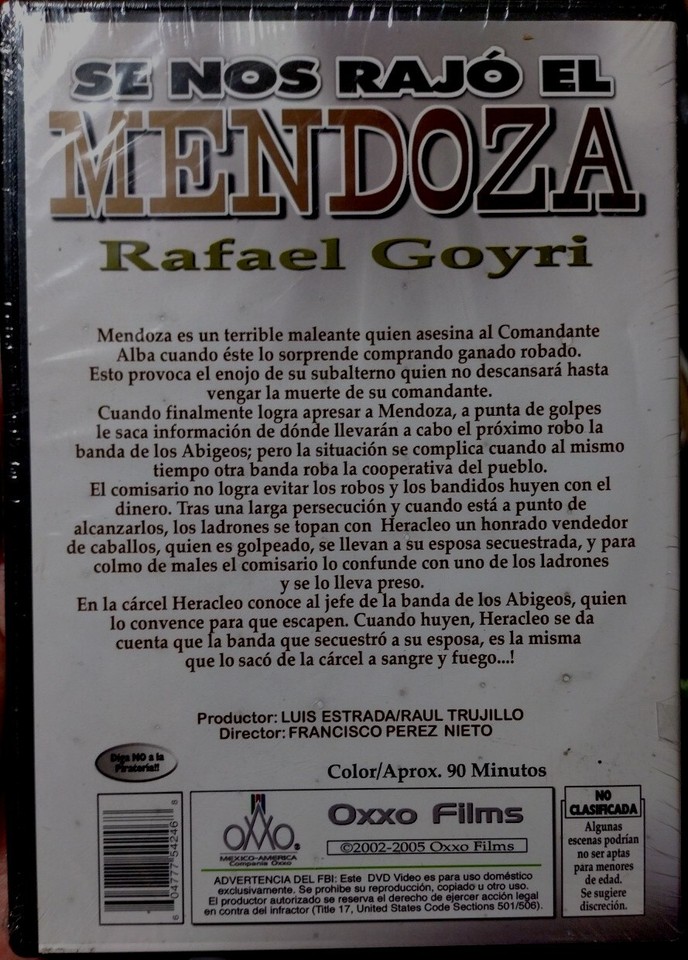 Se Nos Rajo El Mendoza (DVD, 2005) NUEVO | eBay