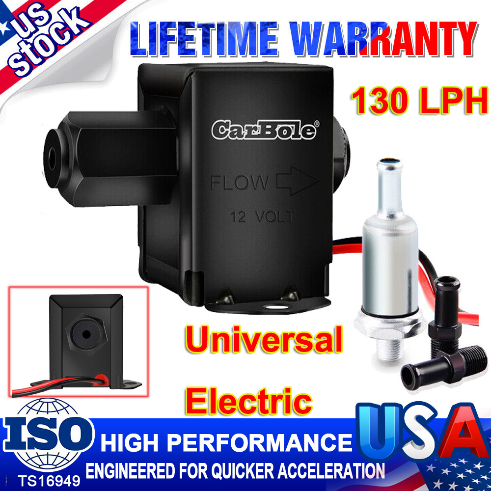 Electric Fuel Pump 12 volt Solid State 4 to 7psi 130 LPH Petrol Facet ...