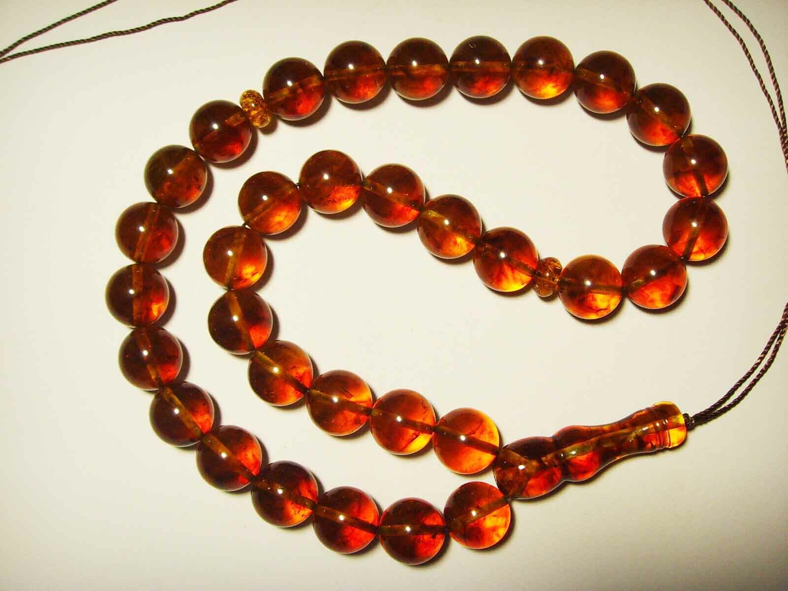 Genuine Amber Islamic Beads Amber Muslim Amber Prayer Beads pressed ...