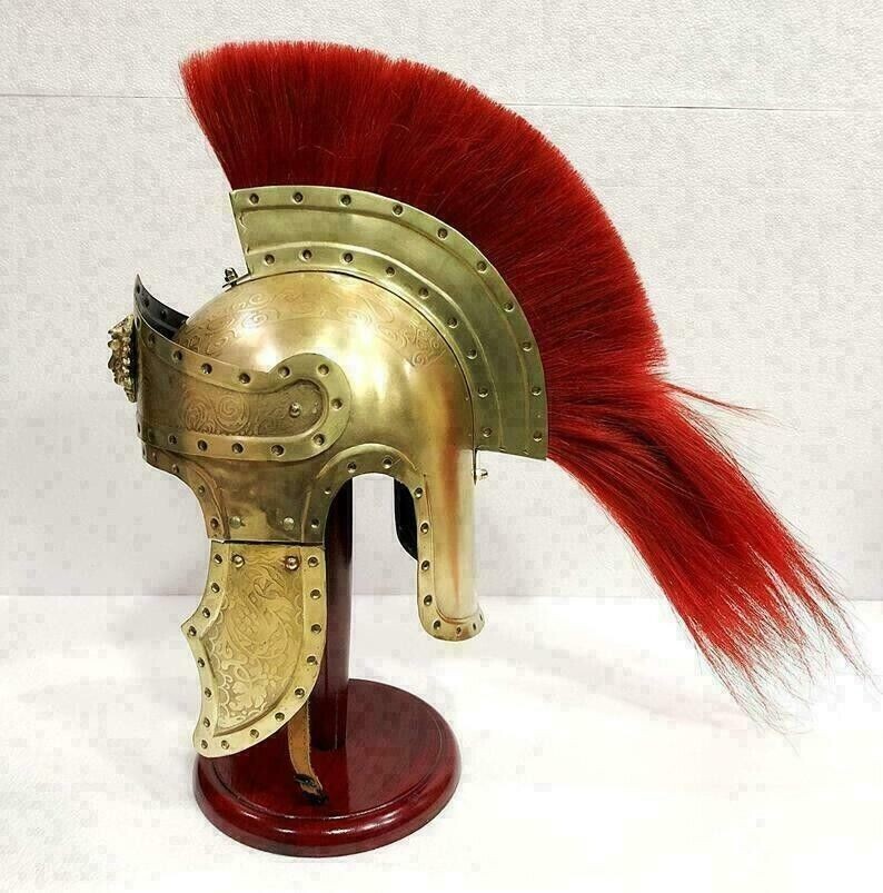 Medieval Roman Imperial Guard Praetorian Helmet With Red Plume Costume ...