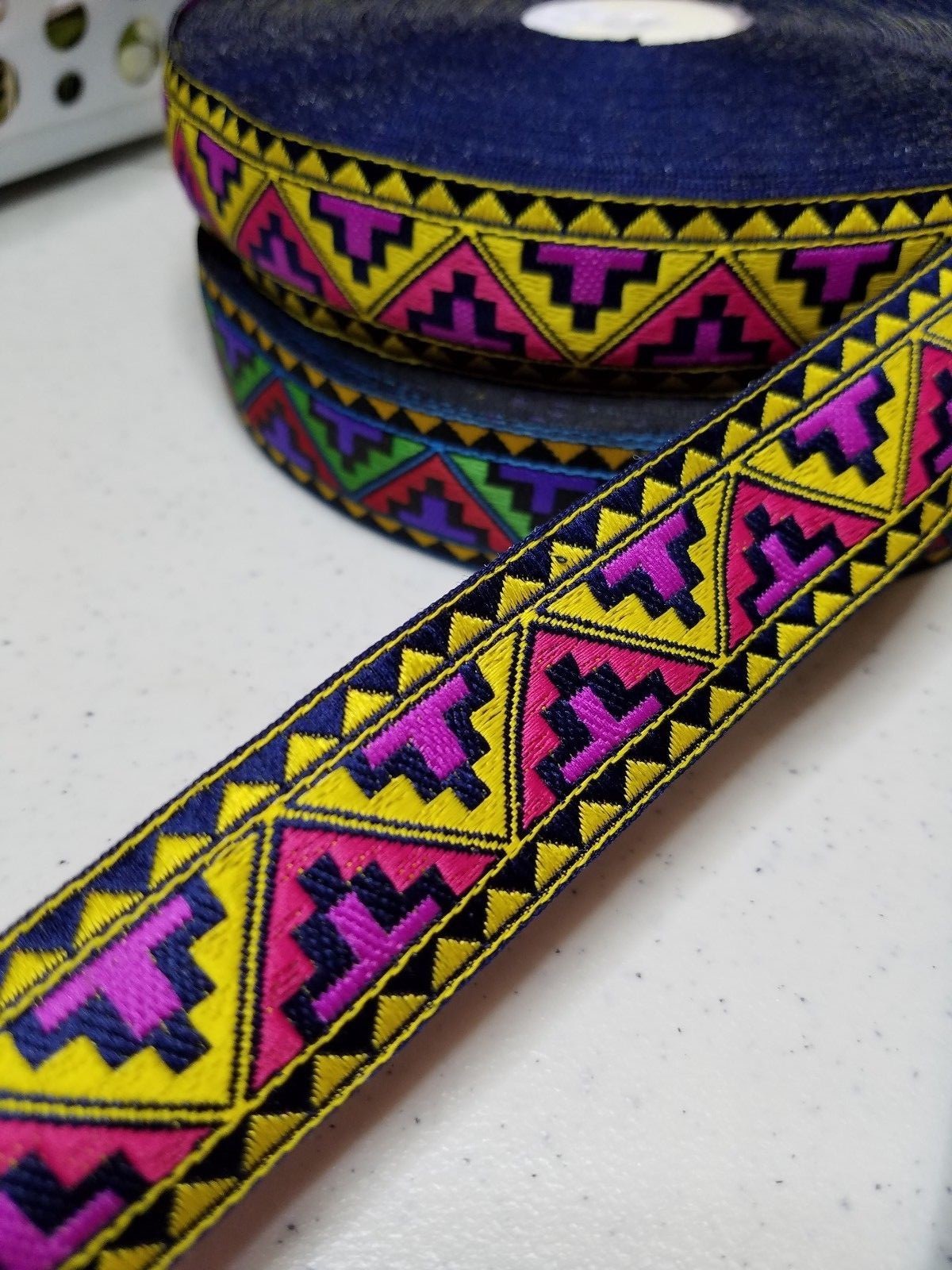Mayan Native Yellow Jacquard Fabric Trim 1 1/4 wide by the yard | eBay
