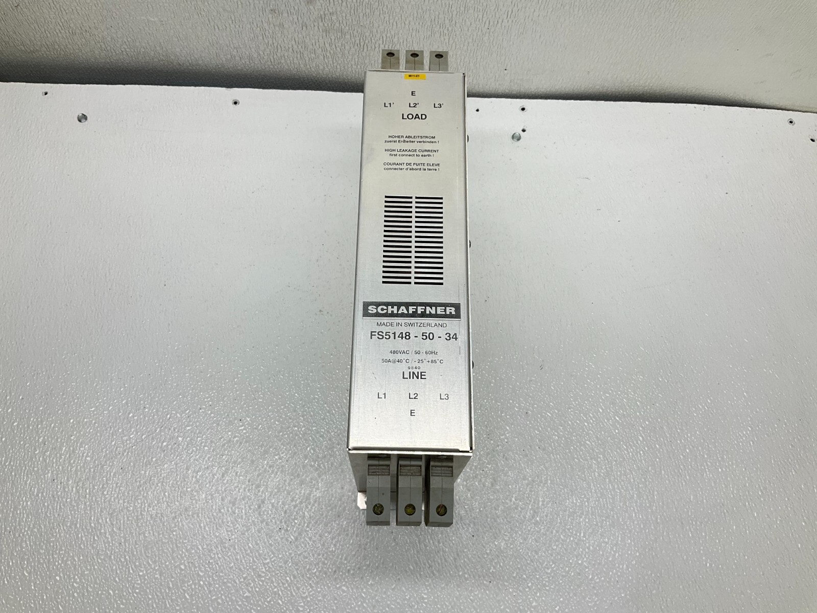 Schaffner FS5148-50-34 Power Line Filter 480 VAC 50 AMP FS51485034 | eBay