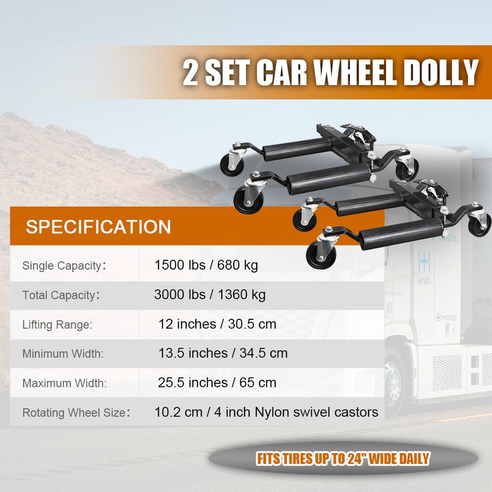 1500 Lb. Capacity Vehicle Positioning Wheel Dolly + Wheel Dolly Storage ...