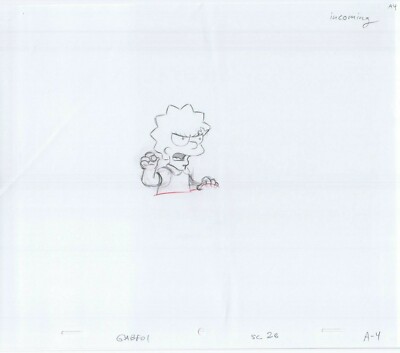 Simpsons Lisa 2005 Original Art w/COA Animation Production Pencils ...