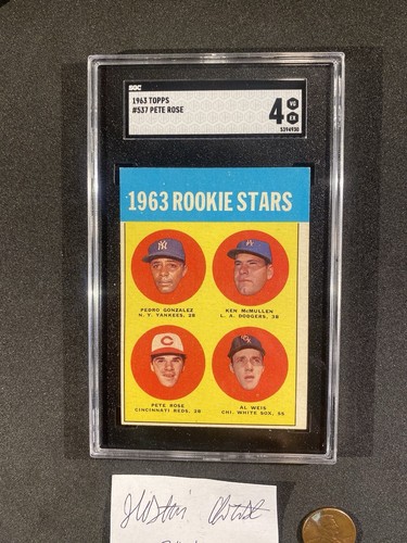 1963 Topps Rookie Stars Gonzalez McMullen Pete Rose Rookie RC Weis #537 ...