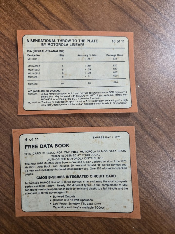 1976 MOTOROLA BASEBALL HOF CARDS, GROVER CLEVELAND ALEXANDER/RAY SCHALK ...