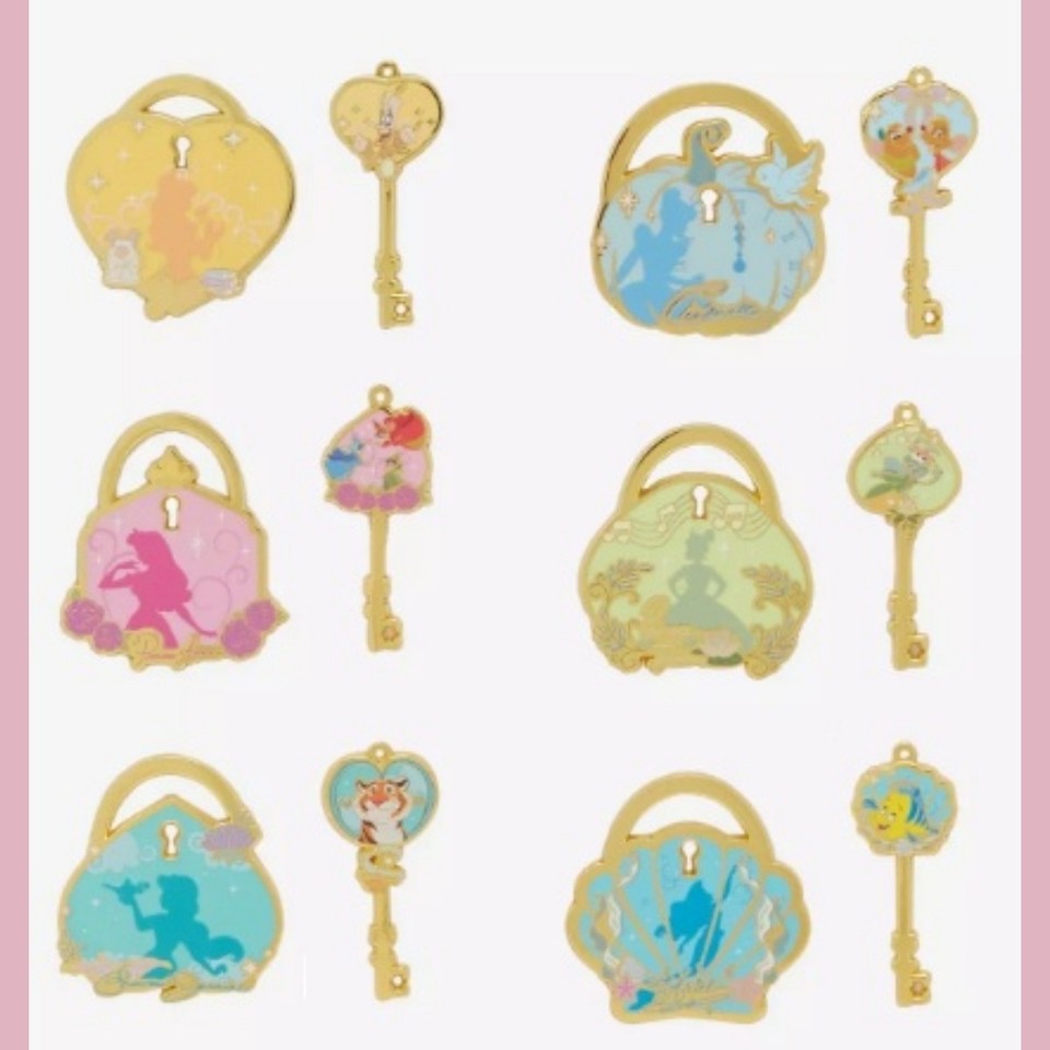 Disney Princess Belle, Beauty & the Beast Lock & Key Lumiere 2-Pin ...
