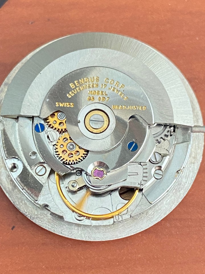 VINTAGE MEN'S BENRUS AUTOMATIC WRIST WATCH MOVEMENT, CAL. CS 1D7 ...
