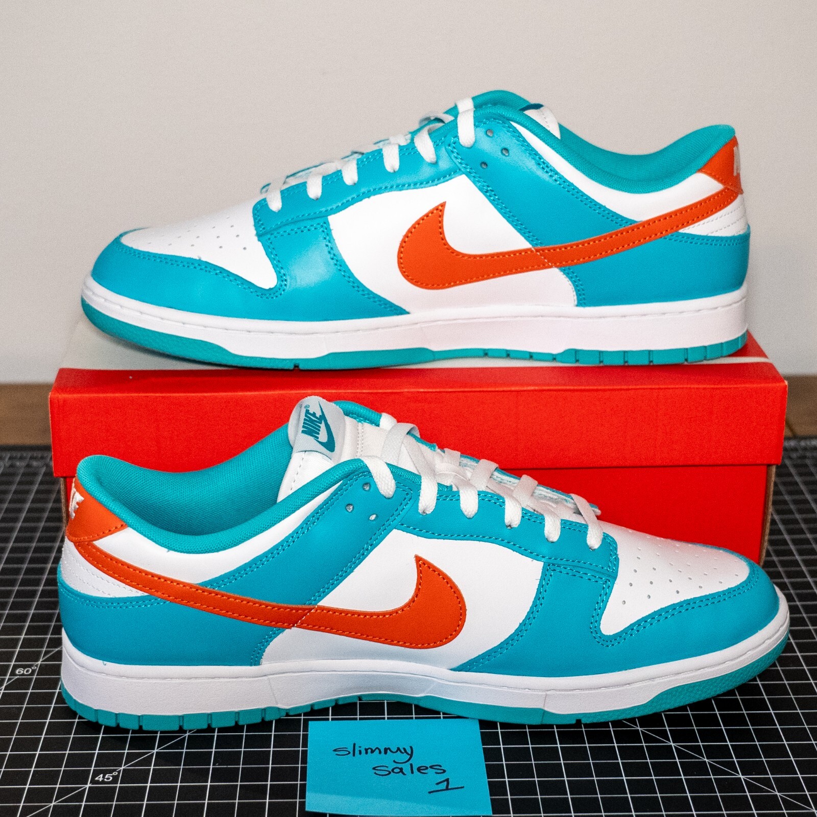 NEW Size 15 - Nike Dunk Low Miami Dolphins RARE NFL Collab SB UNDFTD ...