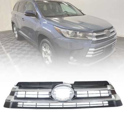 Grille For 2017 2018 2019 Toyota Highlander Front Bumper Upper Chrome ...